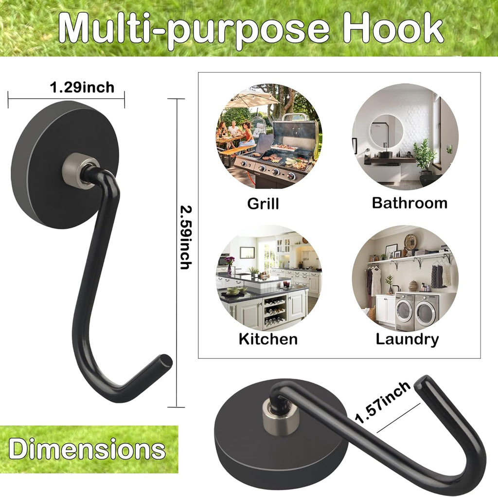SKNOOY 4 Pack Heavy Duty Magnetic Grill Hooks, Magnet Hooks for Grill ...